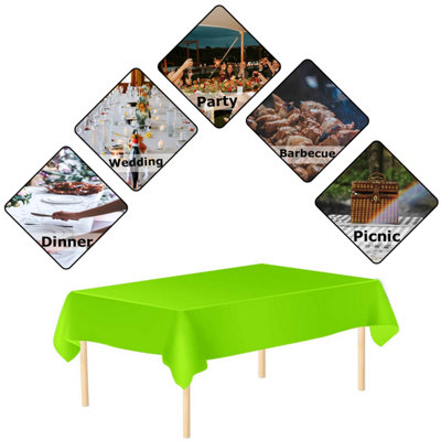 APPLE GREEN PLASTIC TABLE COVER, DISPOSABLE WIPE CLEAN WATERPROOF ...