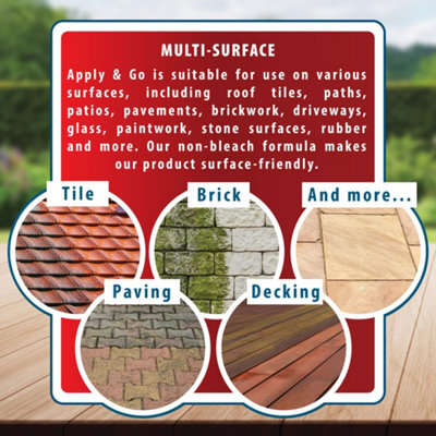 Apply & Go Patio & Decking Cleaner - 1L Concentrated Outdoor Mould ...