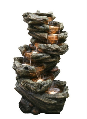 Aqua Creations 7 Fall Woodland Mains Plugin Powered Water Feature with ...