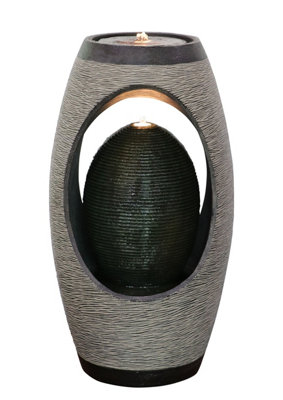 Aqua Creations Arlington Ribbed Oval Solar Water Feature