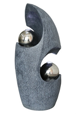 Aqua Creations Dayton Stainless Spheres Wave Fountain Mains Plugin ...