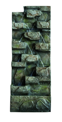 Aqua Creations Large Grey Solar Water Wall Solar Water Feature with ...