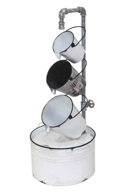 Aqua Creations Metal Stacked Buckets Mains Plugin Powered Water Feature ...