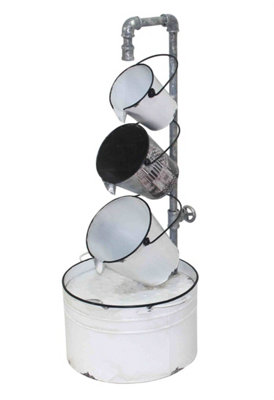 Aqua Creations Metal Stacked Buckets Solar Water Feature