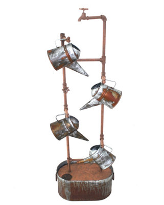 Aqua Creations Metal Tap & Watering Cans Mains Plugin Powered Water ...