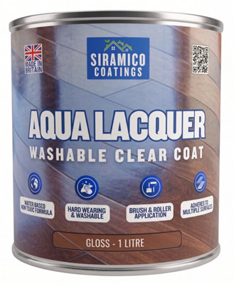 Aqua Lacquer - Clear Gloss - 1 Litre - waterbased, no odour, multi ...
