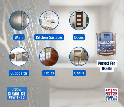 Aqua Lacquer - Clear Gloss - 1 Litre - waterbased, no odour, multi ...