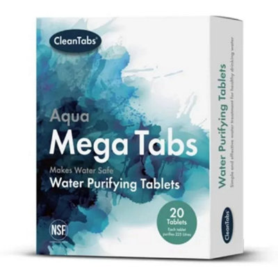 Aqua Mega Tabs Water Purifying Tablets Emergency & Camping Water ...