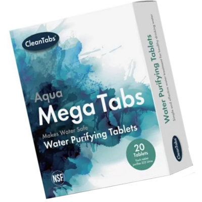 Aqua Mega Tabs Water Purifying Tablets Emergency & Camping Water ...