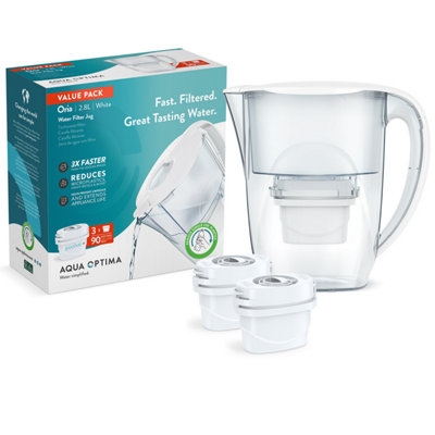 Aqua Optima Water Filter Jug Oria 2.8L & 3 Evolve+ Filters (3 Month ...