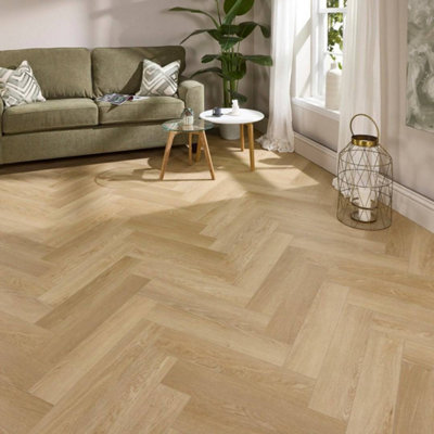 Aqua Plank Pure Oak Herringbone SPC Click Vinyl (1.2m²)