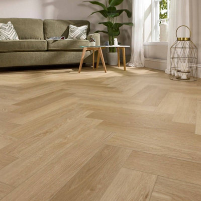 Aqua Plank Pure Oak Herringbone SPC Click Vinyl (1.2m²)
