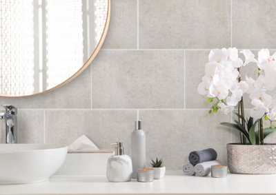 Aquaclad Panels for 2 Wall Shower- Tile Effect Oyster - Bundle with ...