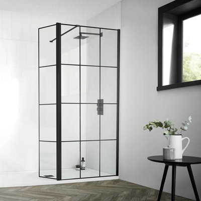 Aquadart Wetroom 8 Frameless Shower Glass Panel 760mm Matrix Bathroom Clear