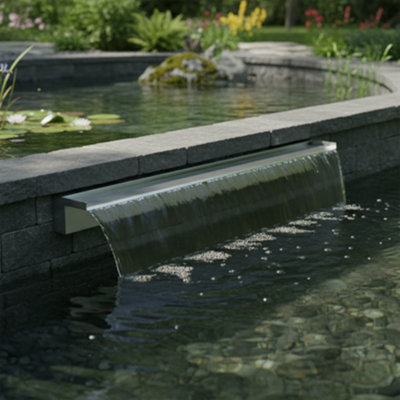 AquaForte Waterfall Blade 90cm Stainless Spillway Garden Pond Feature ...
