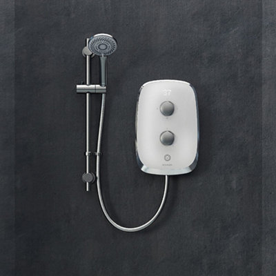 Aqualisa 10.5kw eMotion Arctic White Electric Shower Digital Display ...