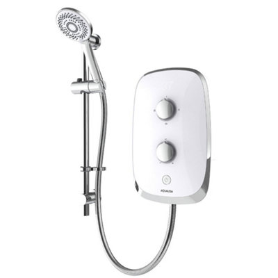 Aqualisa 8.5kw eMotion Arctic White Electric Shower Digital Display + Riser