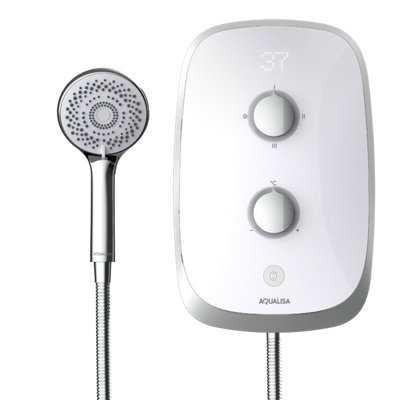 Aqualisa eVolve 9.5kW Electric Shower w/ Adjustable Head - White/Satin ...