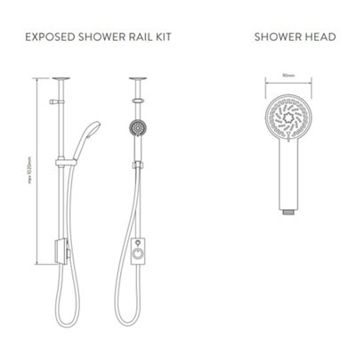 Aqualisa Visage Q Smart Digital Shower Exposed with Adjustable Head Gravity