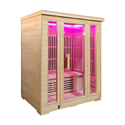 Aqualusso 3 Person Far Home Infrared Sauna 1500mm x 1050mm Carbon ...