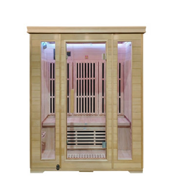 Aqualusso 3 Person Far Home Infrared Sauna 1500mm x 1050mm Carbon ...