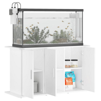 Aquarium Stand White 101x41x58 cm - Engineered Wood Cabinet with 6 Door ...