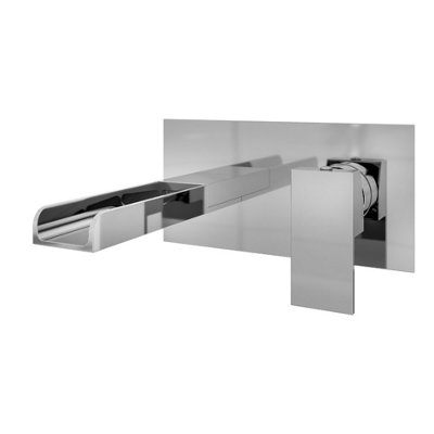 AQUARIUS ANGLE WATERFALL WALL MOUNTED CHROME BASIN FILLER TAP AQ791051