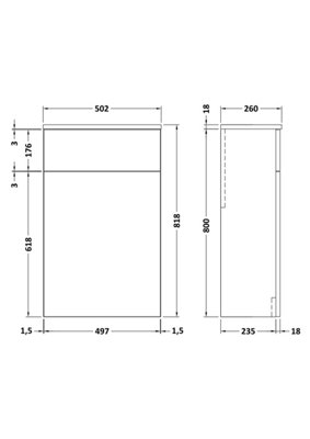 Aquarius Brisbane 500mm WC Toilet Back to Wall Unit in Soft Black