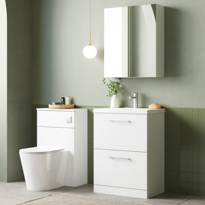 Aquarius Brisbane 600mm 2 Drawer Floor Standing Vanity Unit with 1 Tap ...