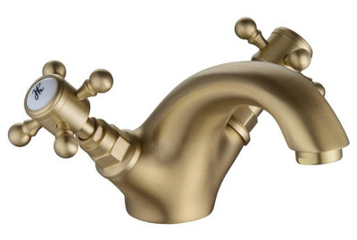 Aquarius Chic Mono Basin Mixer Tap with Pop Up Waste Brushed Brass