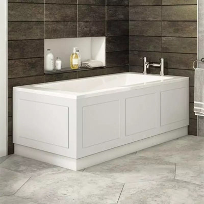 Aquarius Halite Waterproof Traditional Shaker Front Bath Panel White ...