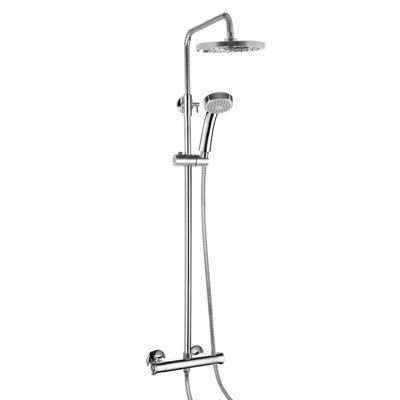Aquarius Harik 2 Round Adjustable Thermostatic Shower and Kit Chrome ...
