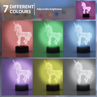 Aquarius LED 3D Colour Changing Hologram Night Light and Desk Lamp ...