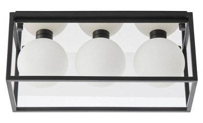 Aquarius Lumen Box Ceiling Light Matt Black