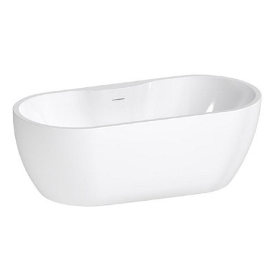 Aquarius Luxor Freestanding Soaking Bath Tub 1650 x 745mm Gloss White ...