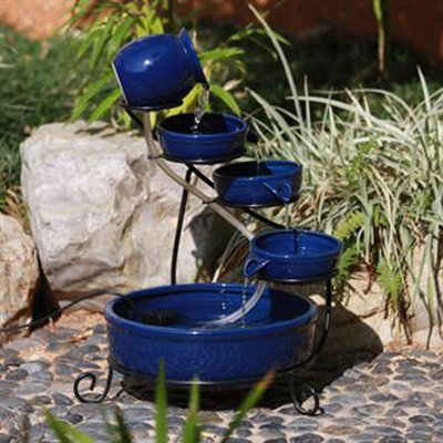 Aquarius Modern Solar Water Feature - Solar Powered - Ceramic - L32 x ...