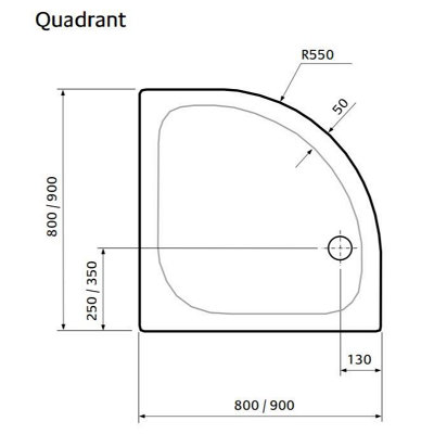 Aquarius Pluvia 45mm Stone Resin Quadrant Shower Tray in White 900 x 900mm