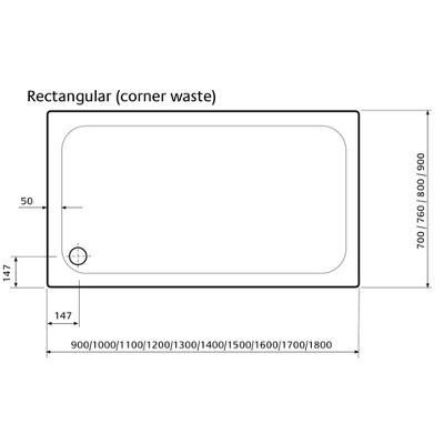 Aquarius Pluvia 45mm Stone Resin Rectangular Shower Tray in White 1400 ...