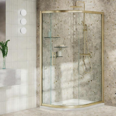 Aquarius Pluvia 8mm Offset Quadrant Single Sliding Shower Door - 1000 x ...