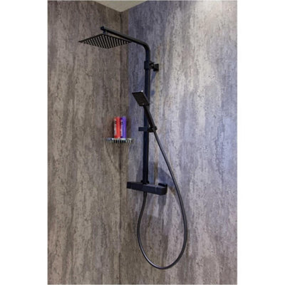 Aquarius RainLux Cool Touch Adjustable Square Exposed Shower Valve and ...