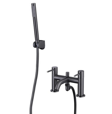 Aquarius RF-Series Bath Shower Mixer with Shower Kit Gunmetal Grey