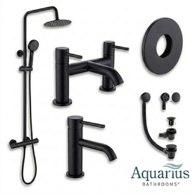 Aquarius RF-Series Complete Shower Brassware Pack with Basin Mixer ...