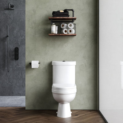 Aquarius Sydney Rimless Close Coupled Toilet WC with Soft Close Seat
