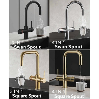 Aquarius TrueCook Round 3in1 Boiling Water Kitchen Tap Kit Chrome