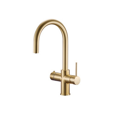 Aquarius TrueCook Round 4in1 Boiling Water Kitchen Tap Kit Brushed Brass