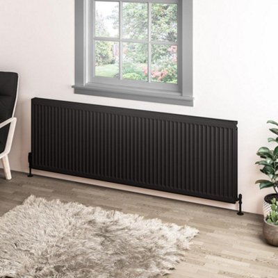 Aquarius Type 11 Compact Panel Radiator 600 x 1800 Matt Black AQ250077 ...