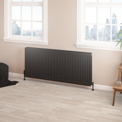Aquarius Type 22 Compact Panel Radiator 600 x 1400 Matt Black AQ250199