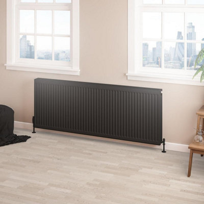 Aquarius Type 22 Compact Panel Radiator 600 x 1600 Matt Black AQ250200