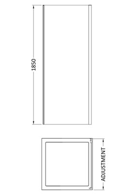 Aquarius Urbano 6mm Side Panel 1850mm - 790 mm in Matt Black