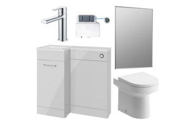 Aquarius Urbano Premium Left Hand 900mm Vanity Unit Suite with Back to ...